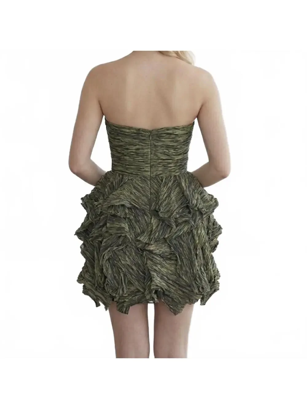 Mignon | Dresses | Mignon Womens Mini Strapless Green Taffeta Fairy ...